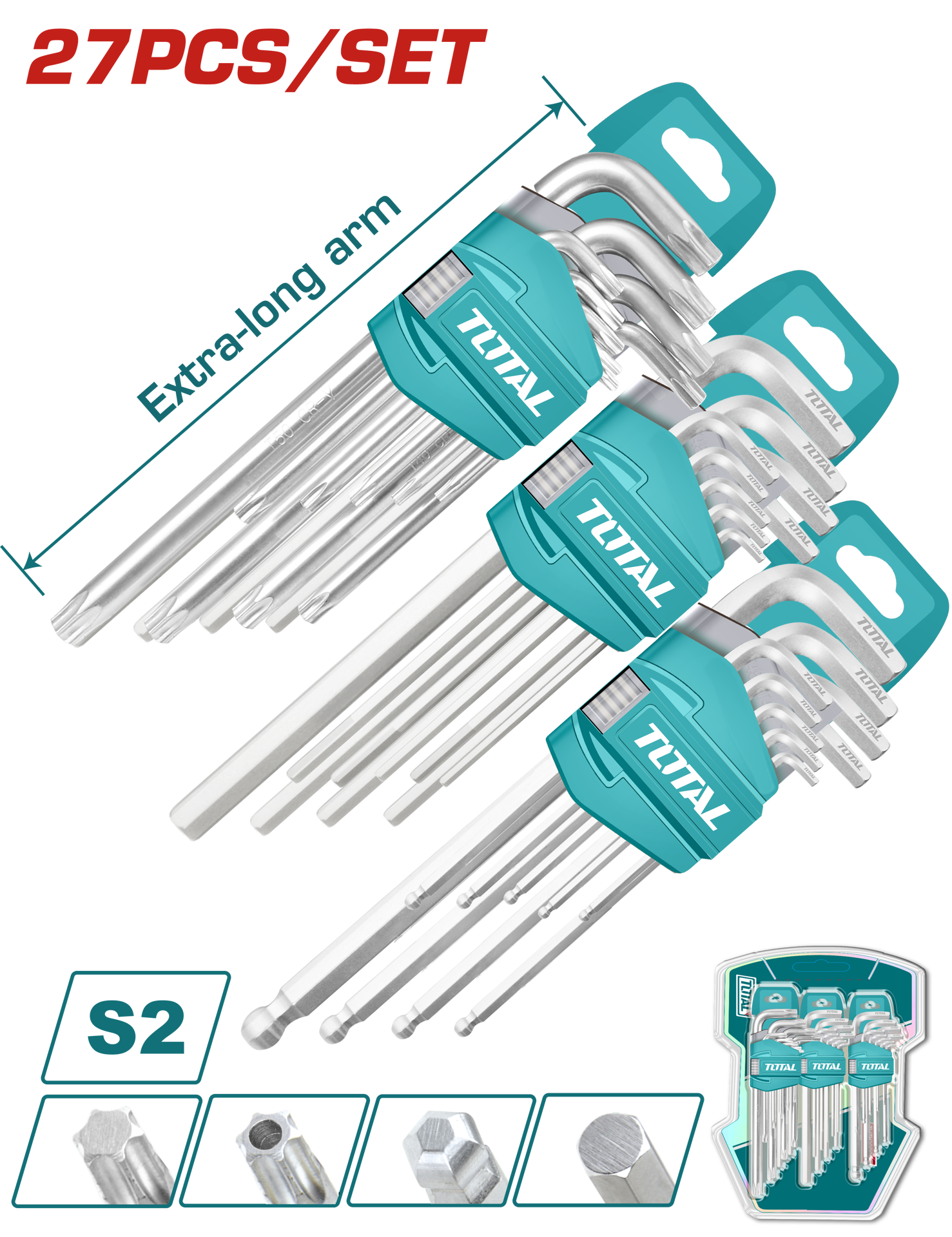 27 Piece Hex Key and Torx Key Set - TOTAL Tools South Africa